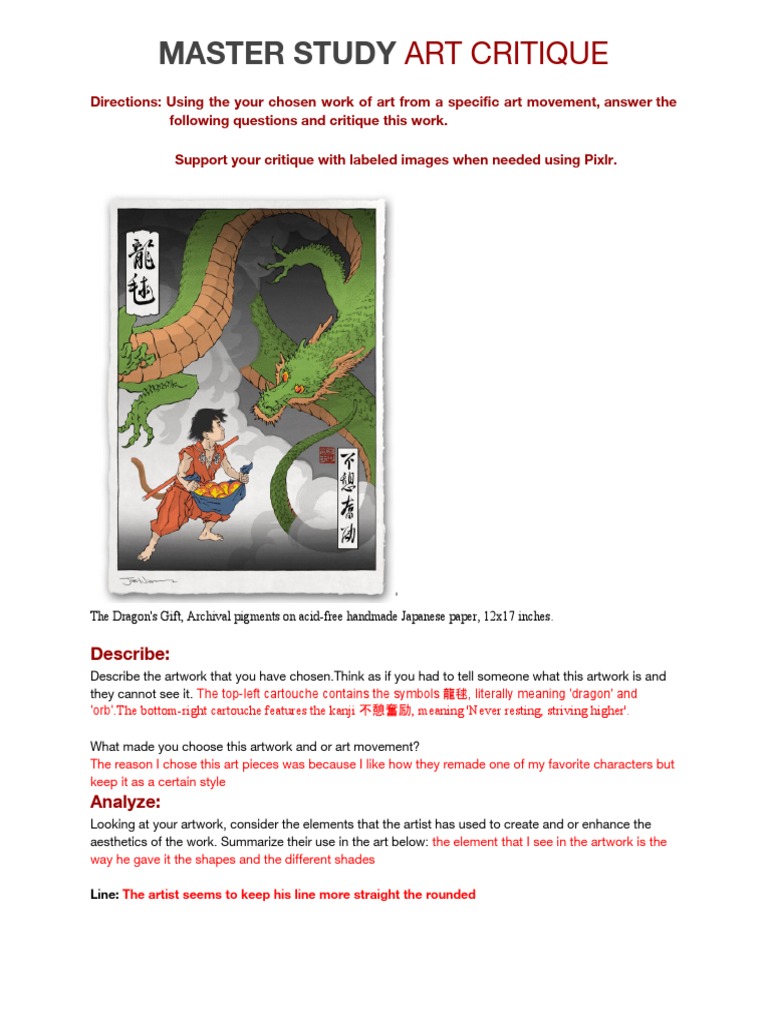 Dominic Delgado Delgado - Master Study Art Critique | PDF | Composition ...