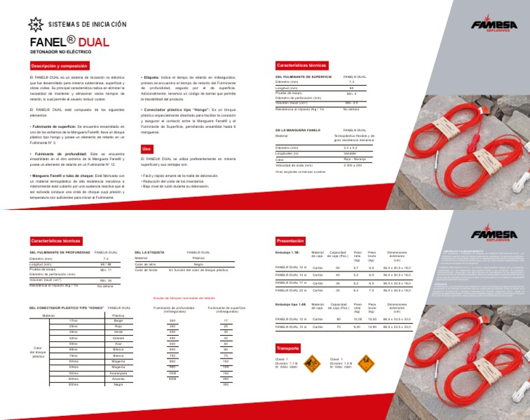 Fanel: Sistemas de Iniciación | PDF | Plastic | Explosive Material
