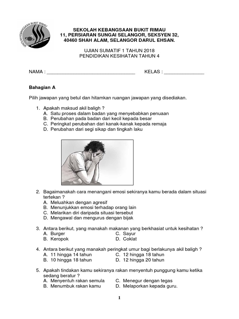 Ujian Sumatif 1 2018 (PK T4) | PDF