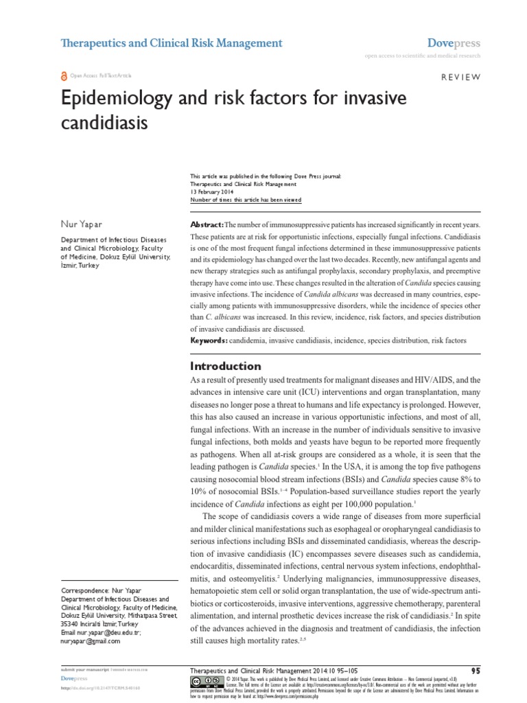 Jurnal Epidemiologi and Factor Invasive Candidiasis | PDF | Candida ...