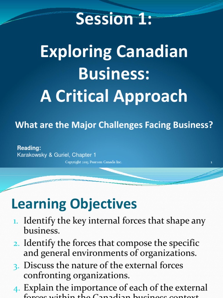 Session 1 - Intro-Exploring Canadian Business | PDF | Canada | Economics