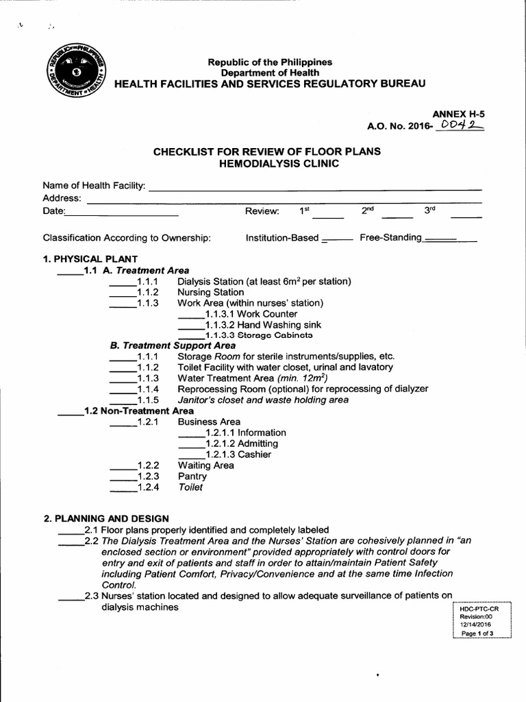 Checklist Floor Plan | PDF