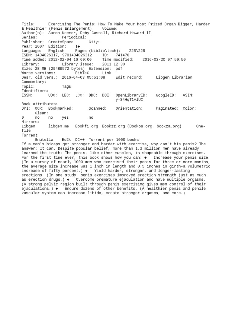 Aaron Kemmer, Deby Cassill, Richard Howard II-Exercising The Penis ...