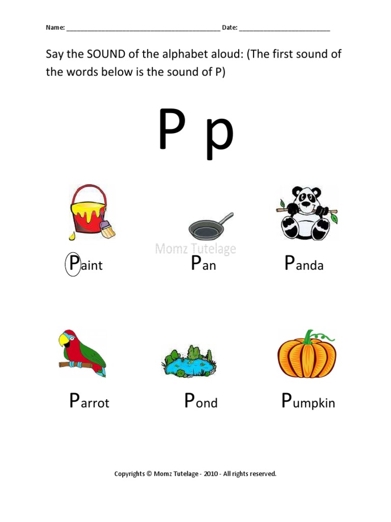 Say The SOUND of The Alphabet Aloud: (The First Sound of The Words ...