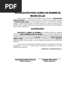 Autorizacion para Cambio de Nombre de Suministro de Luz | PDF