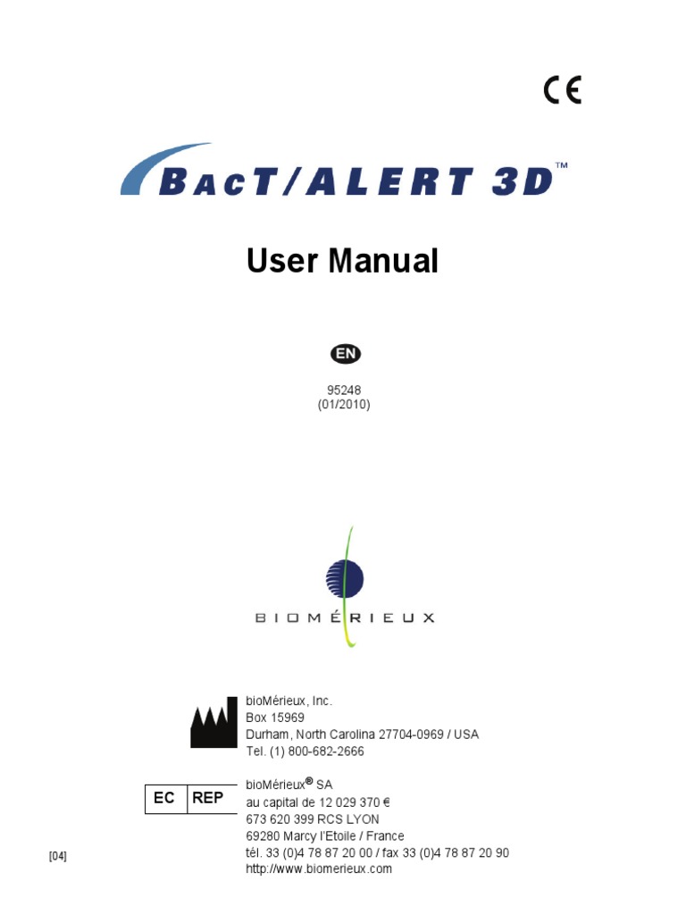 Biomerieux Bact-Alert 3D - User Manual | Alternating Current | Technology