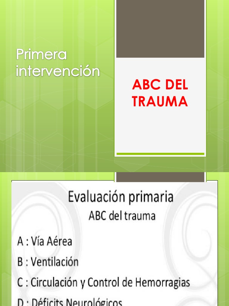 ABC del Trauma: Evaluación Primaria | PDF | Lesión | Medicina CLINICA
