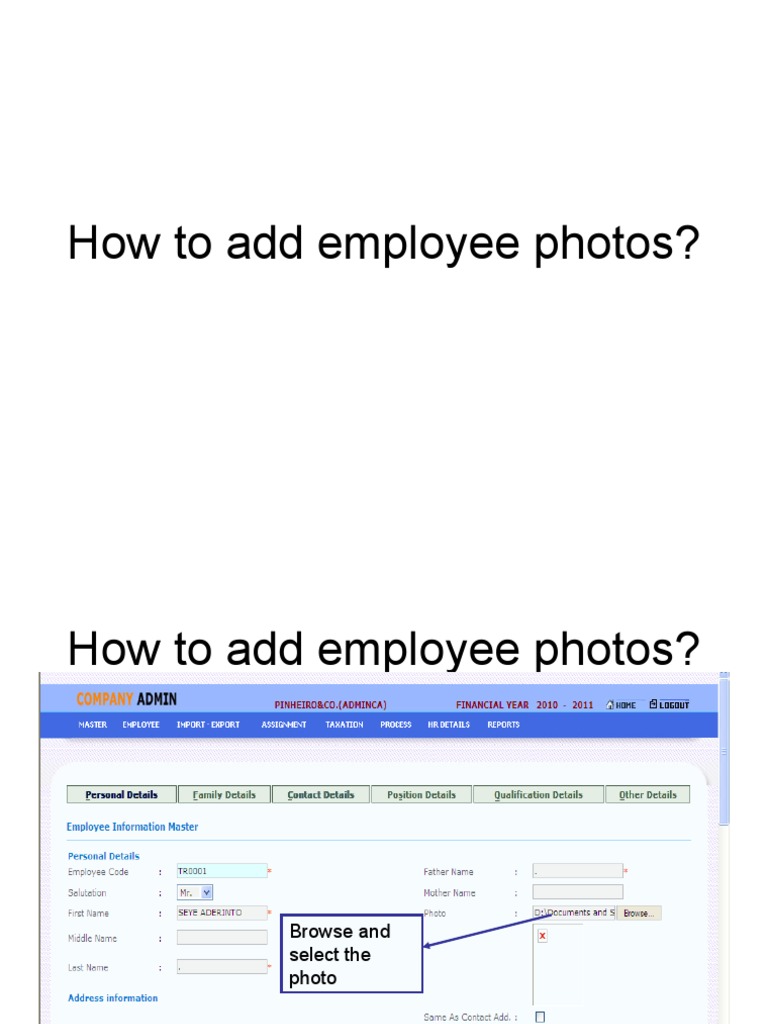 How To Add Employee Photos | PDF