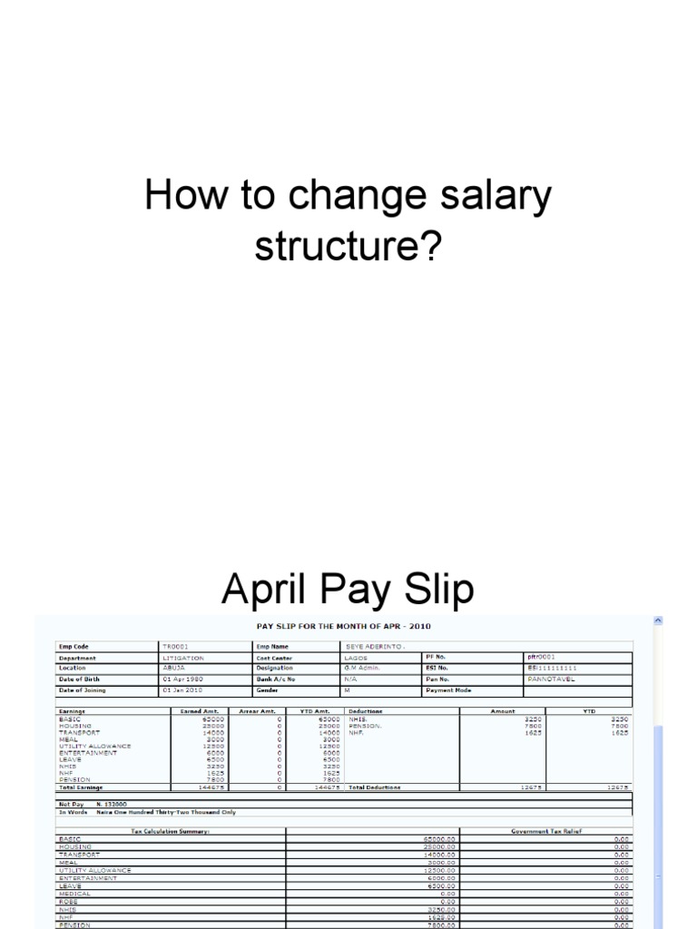 How To Change Salary Structure | PDF | Payroll | Salary