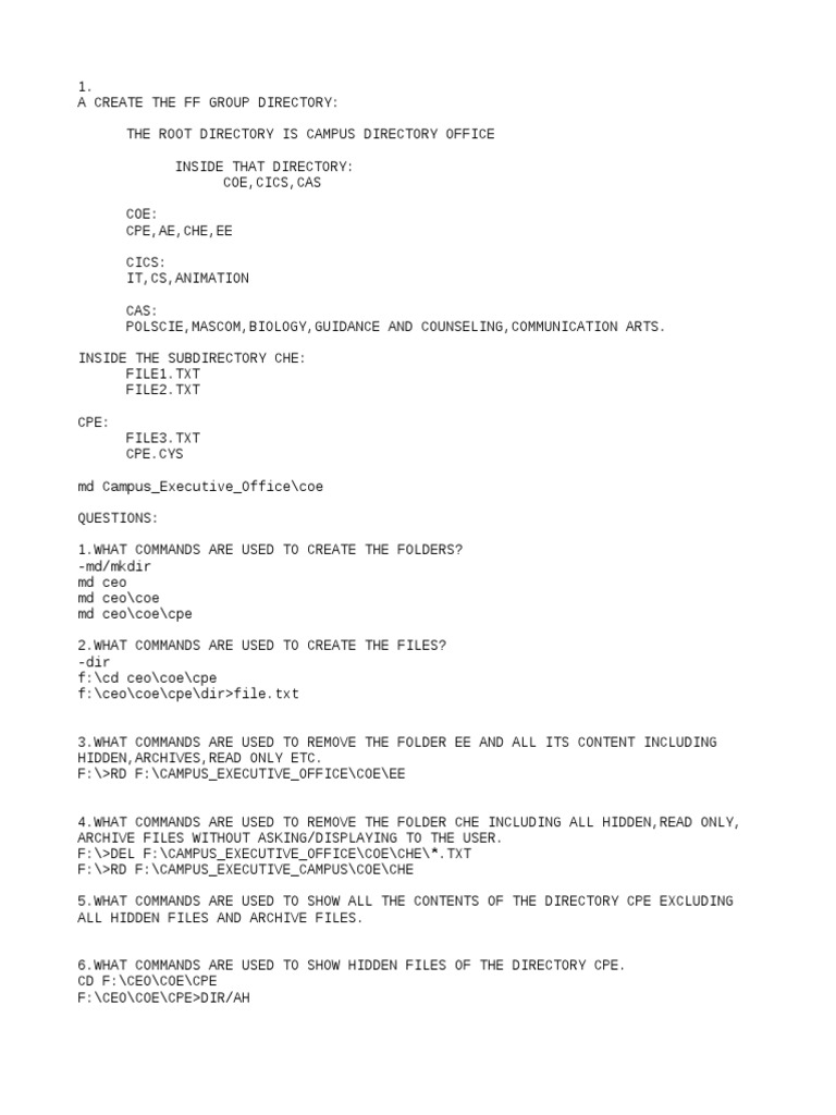 Operating System, Lab#1 | PDF | Directory (Computing) | Text File
