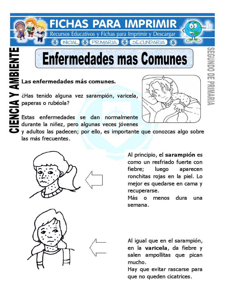 Ficha de Enfermedades Comunes | Sarampión | Medicina | Prueba gratuita ...