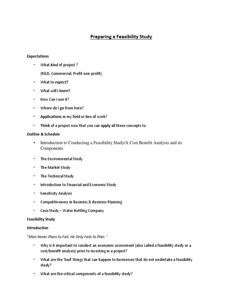 Preparing Feasibility Study | PDF | Supply And Demand | Feasibility Study