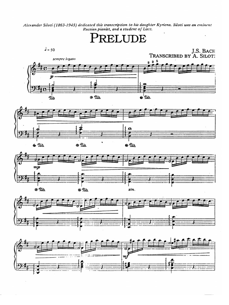 Bach-Siloti Prelude in B Minor PDF | PDF