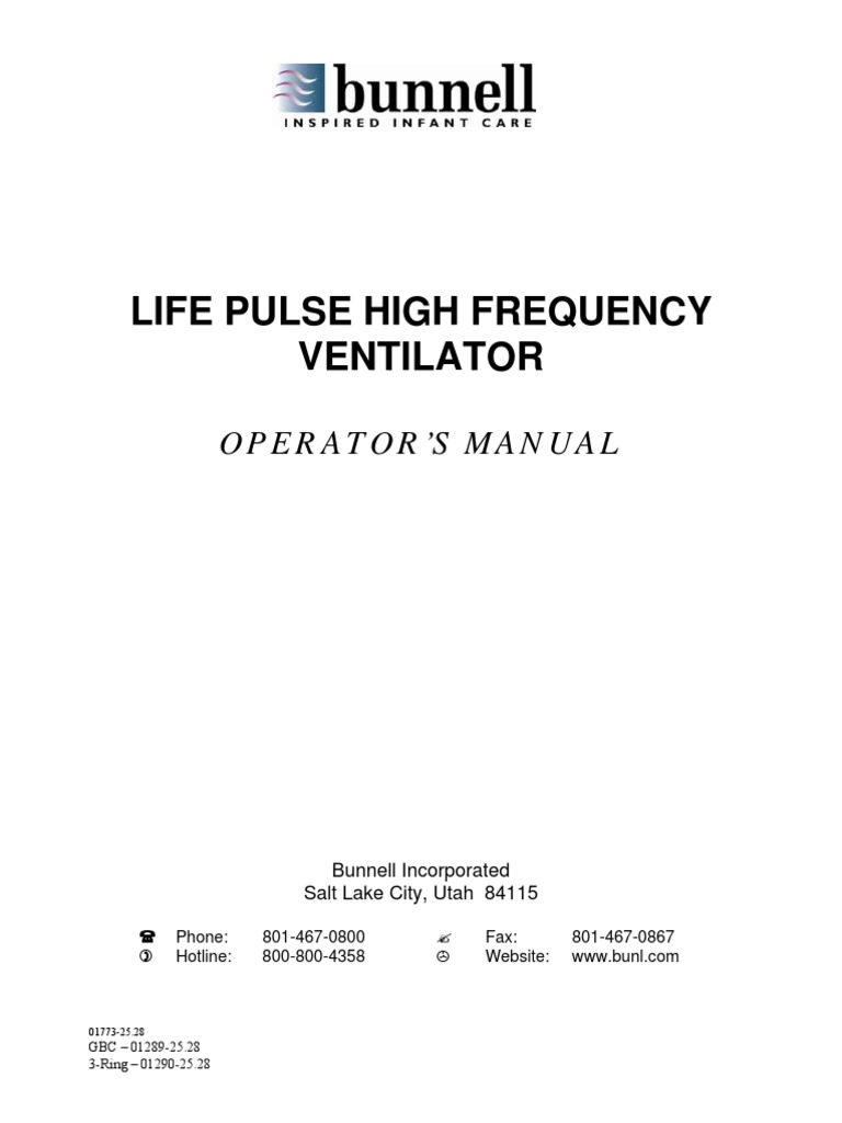 VENTILADOR Bunnell LIFE PULSE - MU PDF | PDF | Breathing | Vacuum Tube