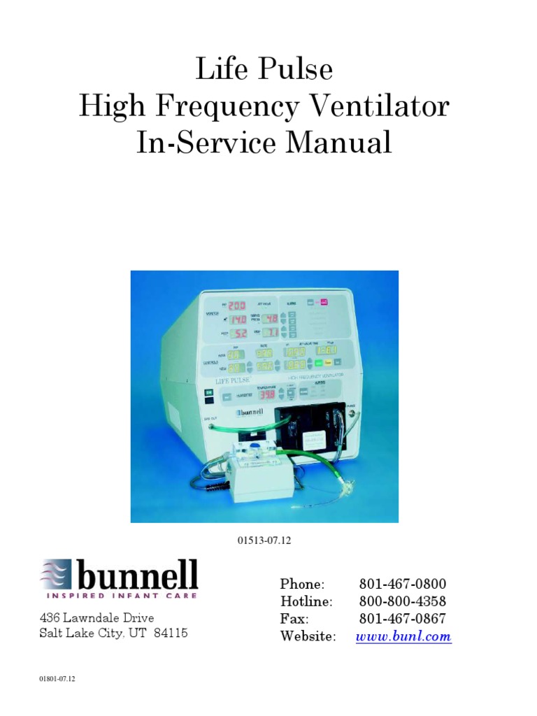 Ventilador Bunnell Life Pulse - Ms | PDF | Vacuum Tube | Monitoring ...