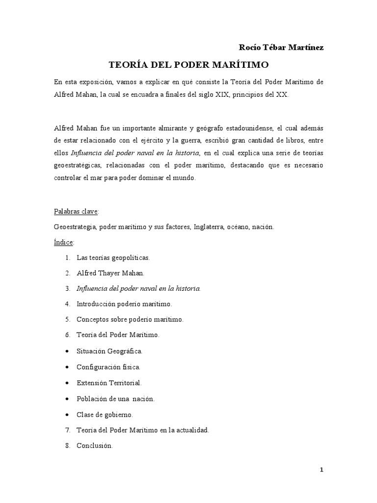 Teoria Del Poder Maritimo | PDF | Mar | Alfred Thayer Mahan