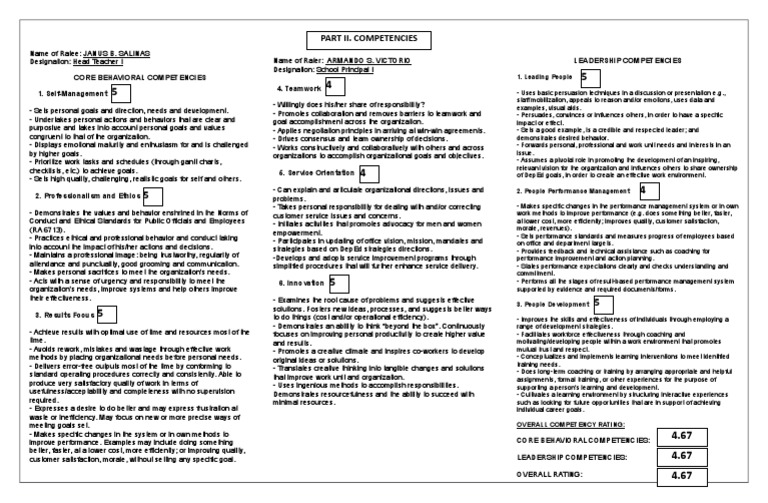 OPCRF School Head | Goal | Leadership