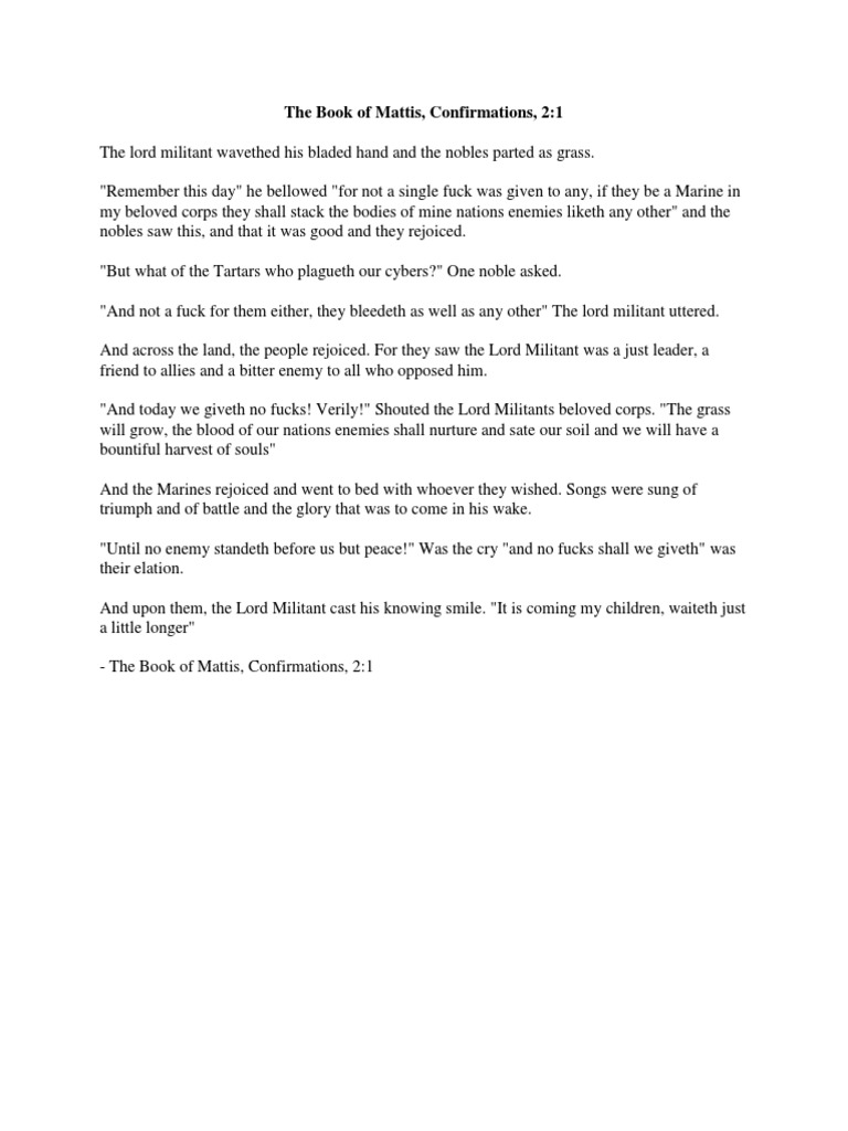 The Book of Mattis, Confirmations, 2:1 | PDF