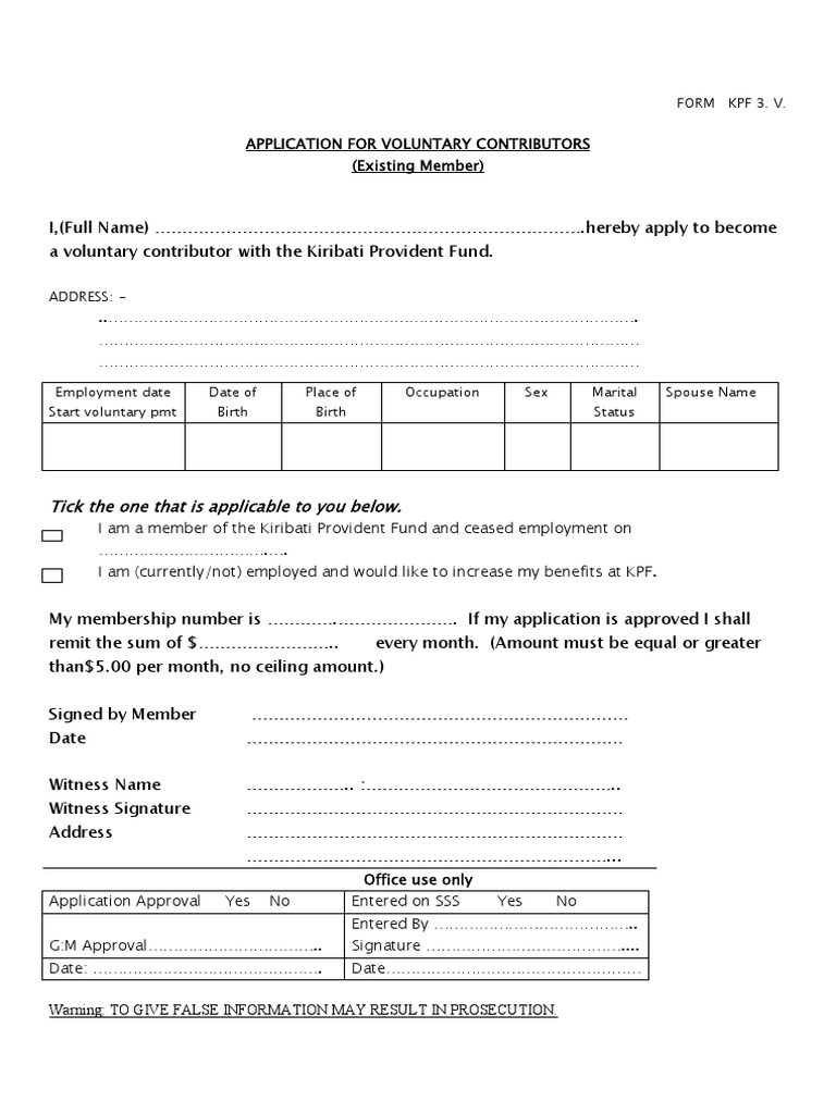 Voluntary Form New Edition | PDF