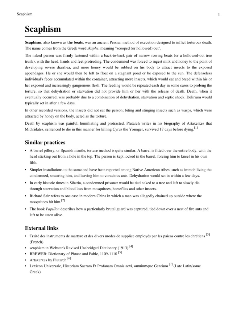 Scaphism | Nature | Violence