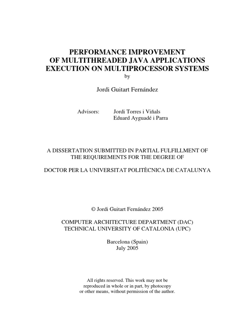 Performance Improvements For Multi Threaded Applicaitons Pdf Thread