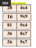 Dominó Da Tabuada - Kit A | PDF