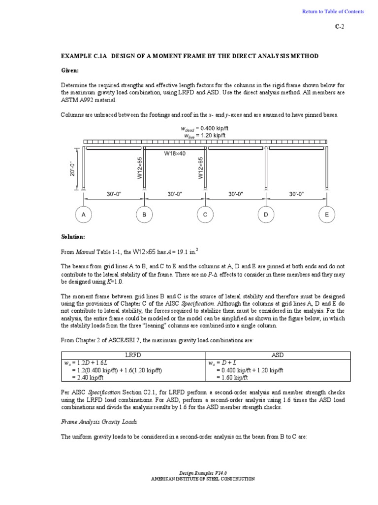 AISC Example C.1A PDF | PDF