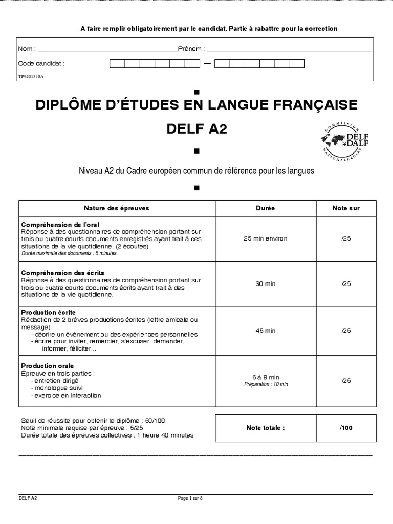 DELF A2 Exemple2 PDF | PDF