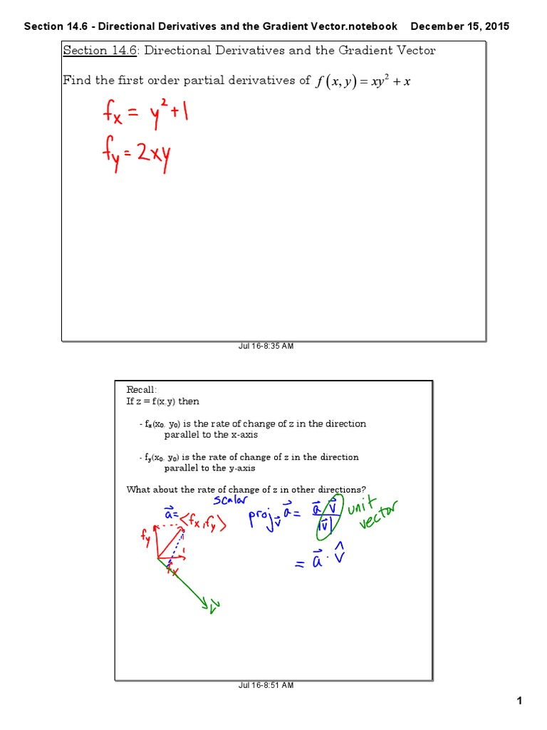 14.6 - Directional Derivatives and Gradient | PDF | Derivative | Gradient