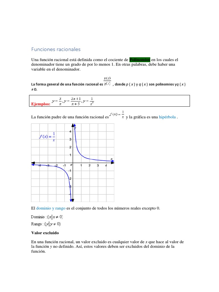 Funciones Racionales | PDF
