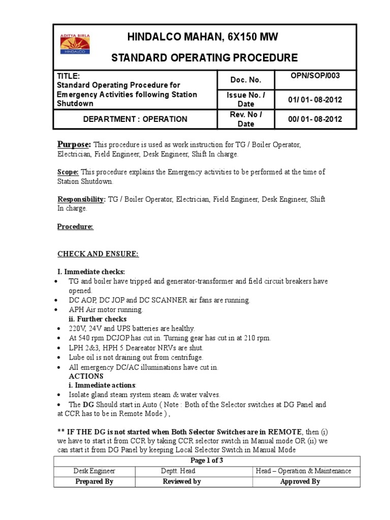 3-AC Failure Emergency | PDF | Electric Power | Mechanical Engineering