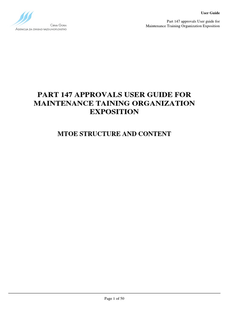 Part 147 Approvals User Guide For Mtoe | PDF | Test (Assessment ...