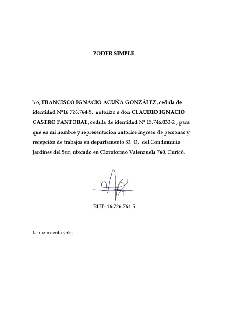 Poder Simple Curico | PDF