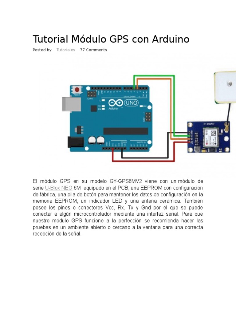Tutorial Módulo Gps Con Arduino Pdf Arduino Sistema De Posicionamiento Global 