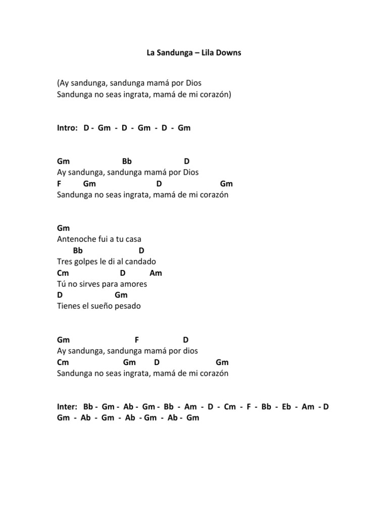 La Sandunga - Lila Downs | PDF