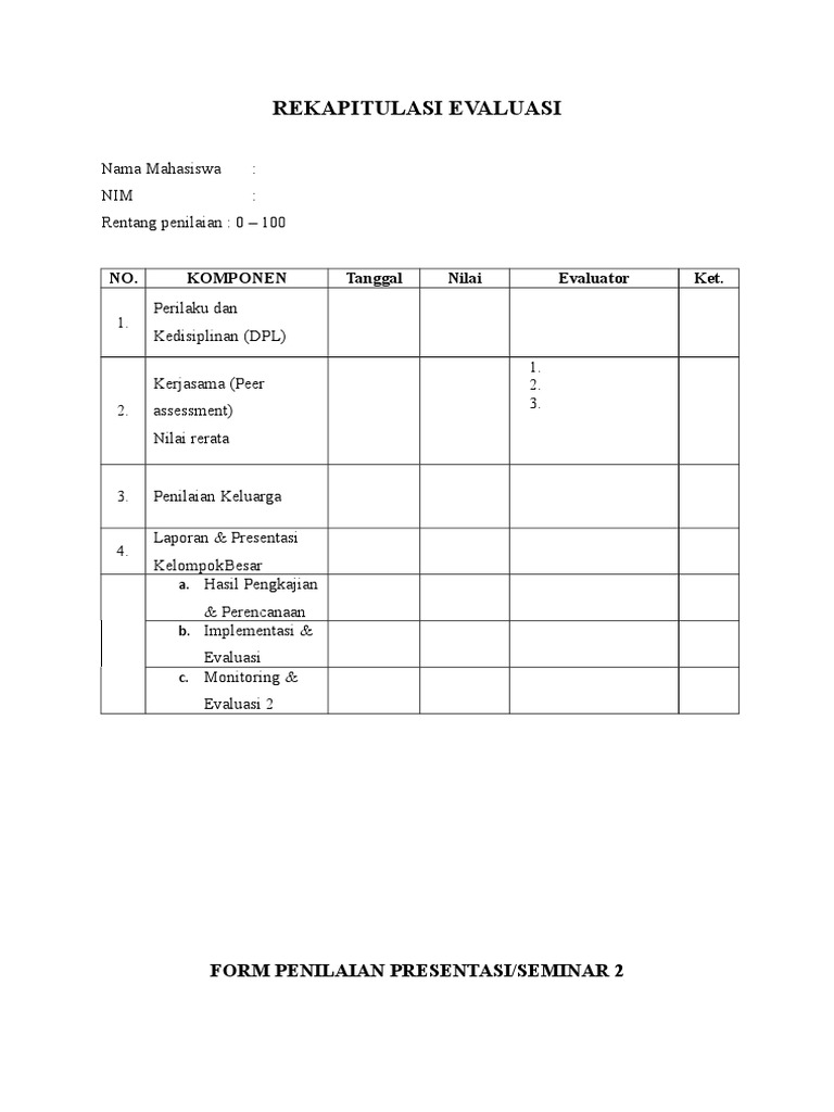 Form Penilaian Ipe | PDF