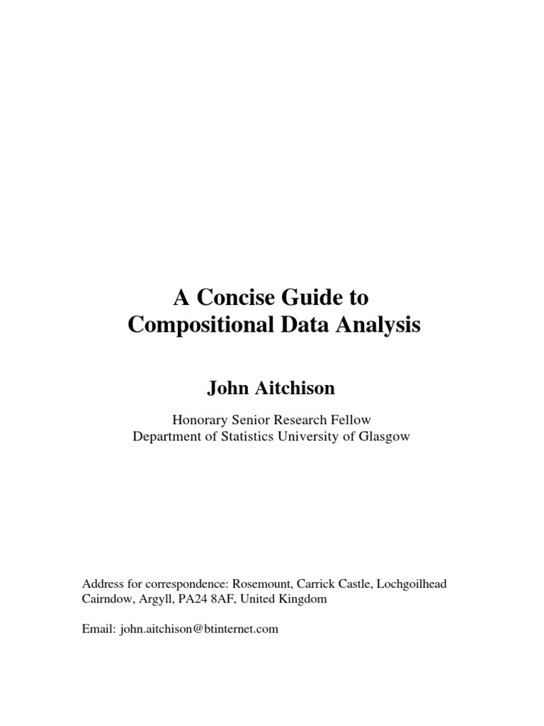 A Concise Guide To Compositional Data Analysis | PDF | Data Analysis ...