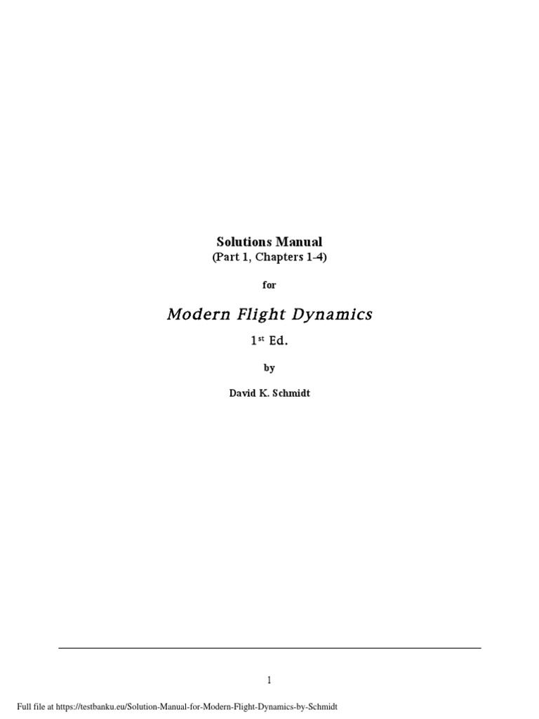 Solutions Manual for Flight Dynamics | PDF | Accelerometer | Euclidean ...