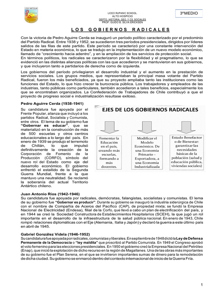 Gobiernos Radicales En Chile 1938 1952 Pdf Chile Comunismo