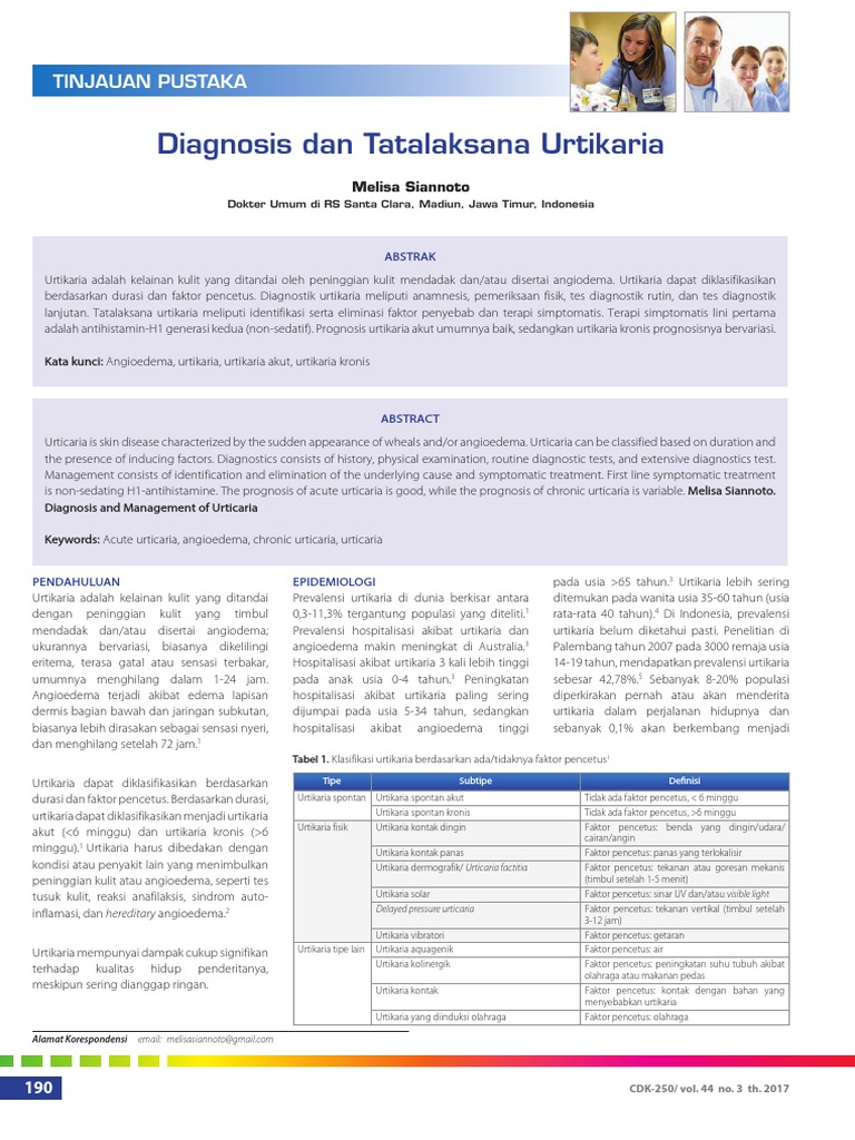 1 - 10 - 250diagnosis Dan Tatalaksana Urtikaria PDF | PDF