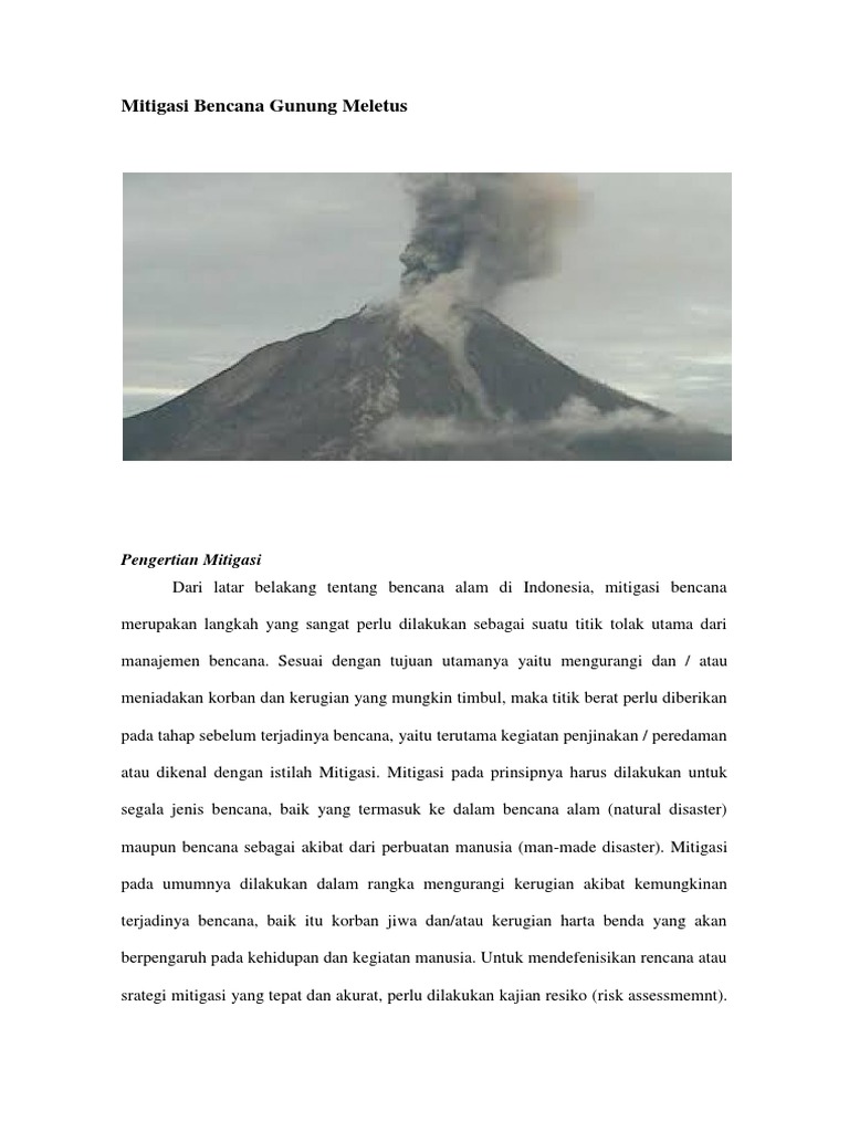 Mitigasi Bencana Gunung Meletus | PDF | Sains & Matematika