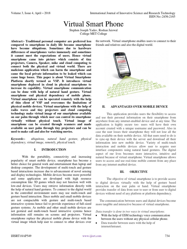 Virtual Smart Phone | PDF | Smartphone | Mobile Device
