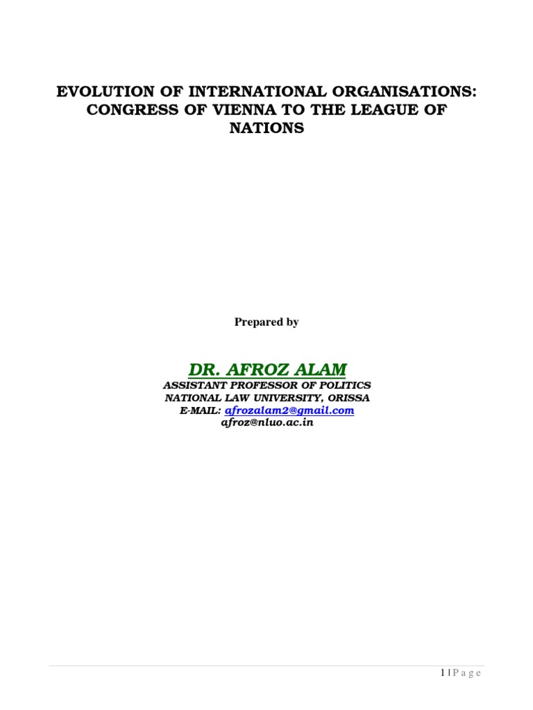 Evolution of International Organisations | PDF | League Of Nations ...