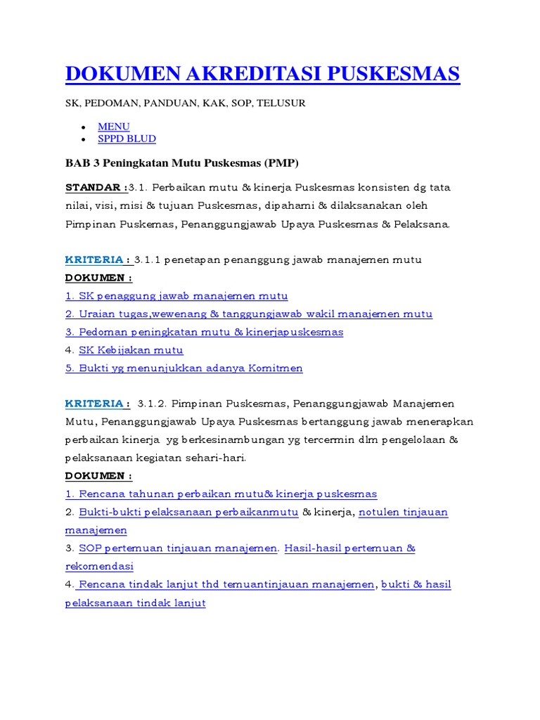 Dokumen Akreditasi Puskesmas Pdf