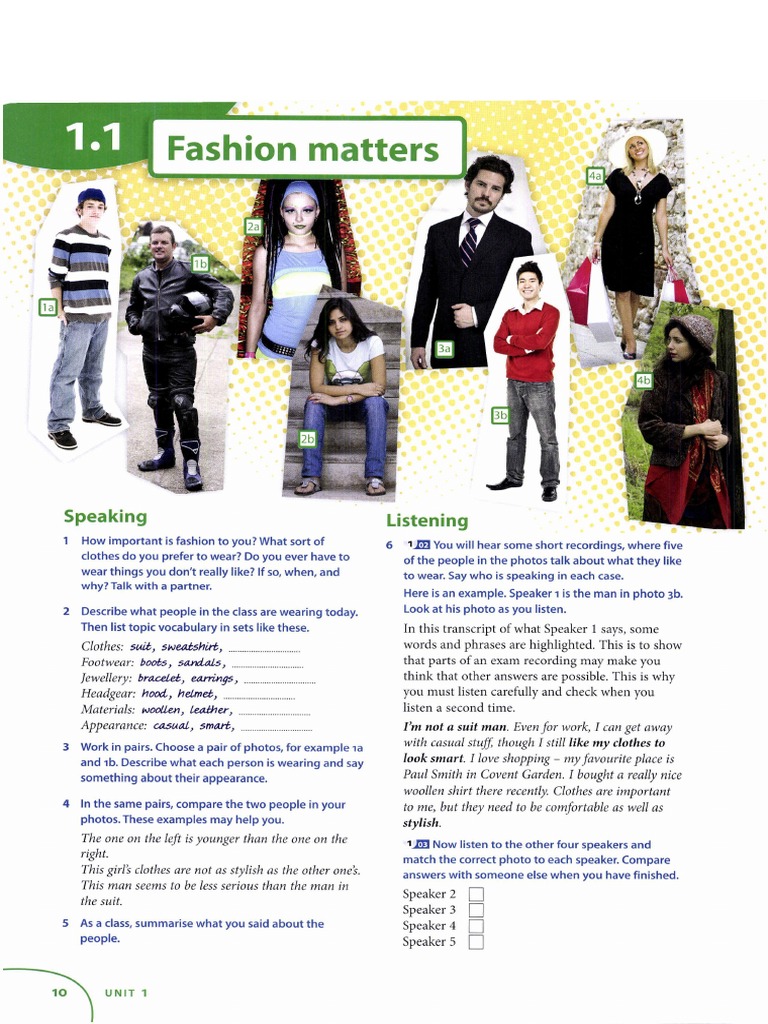Cambridge English - First - Unit 1 Fashion Matters | PDF