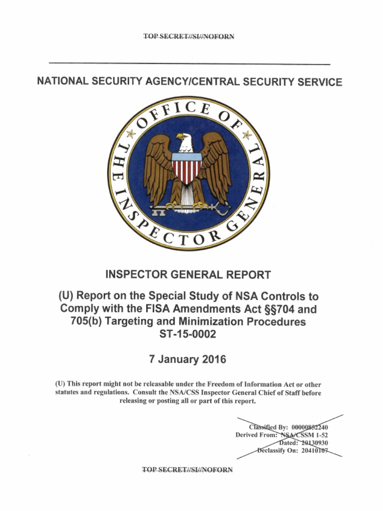 NSA IG Report January 7 - 2016 | PDF