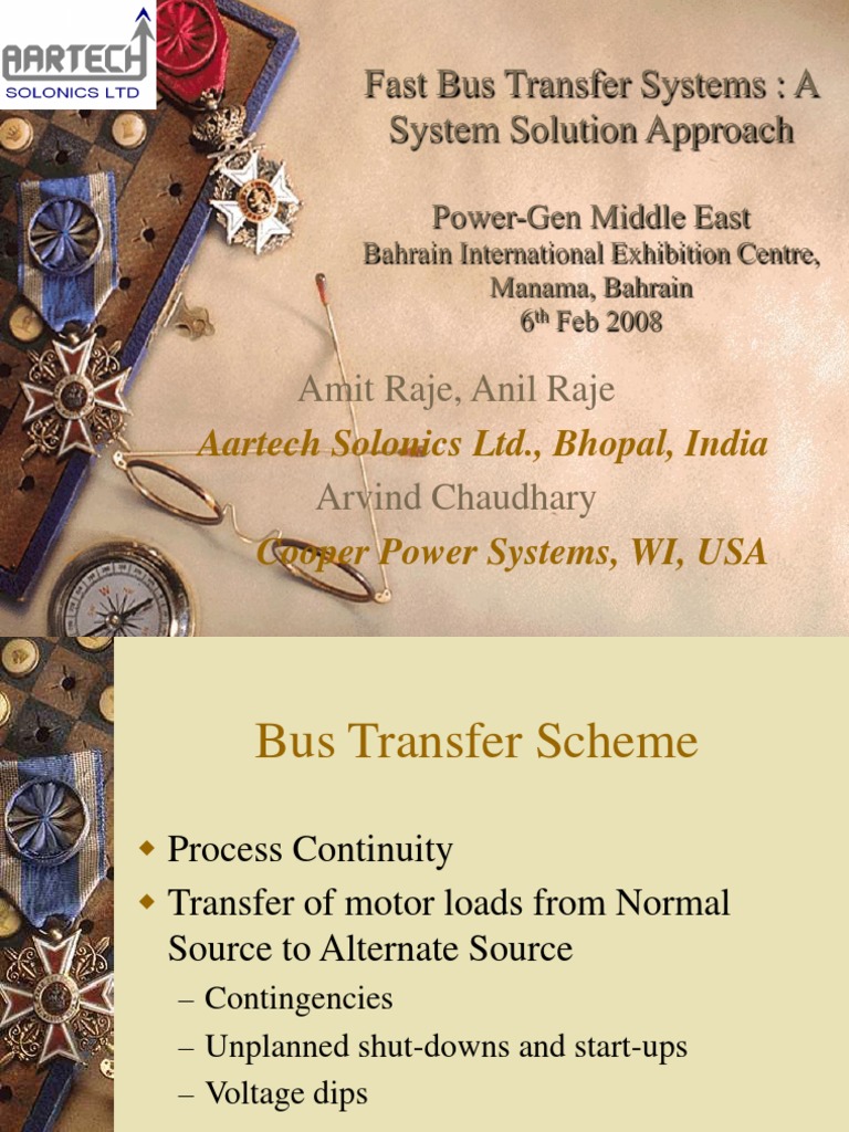 Fast Bus Transfer Systems: A System Solution Approach: Aartech Solonics ...