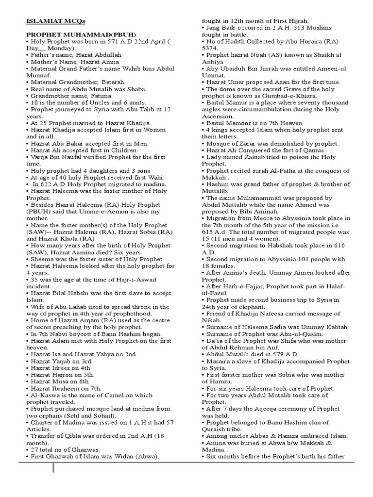 Complete Islamyat Book | PDF | Medina | Quran