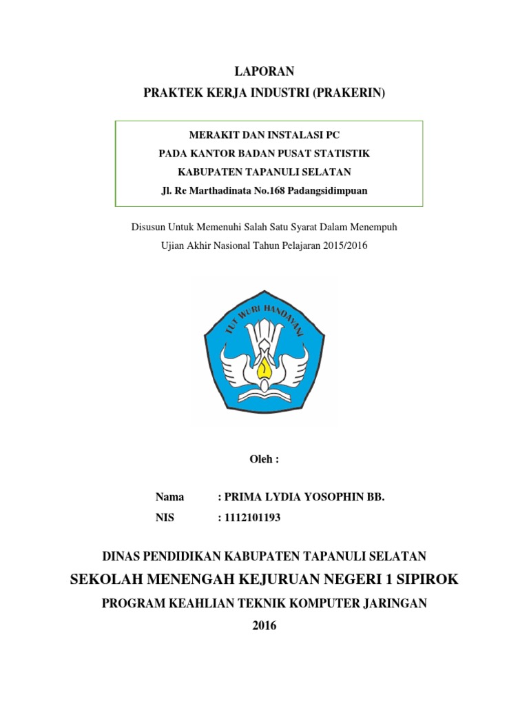 Contoh Laporan Bagian Awal | PDF