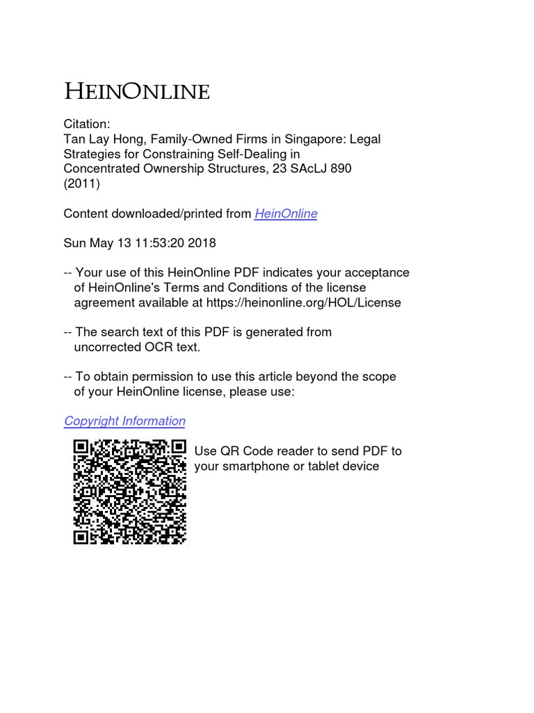 Tan Lay Hong Family Owned Firm | PDF | Board Of Directors | Securities ...